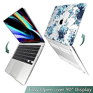 CAMPLALA for MacBook Air 13 inch Case 2021-2018 Release Model A2337 M1 A2179 A1932 - Hard Shell Case & Keyboard Cover & Screen Protector & OTG Adapter Suitable MacBook Air 13", Ink Flowers