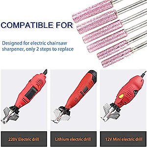 Burr Grinding Stone File - 15Pcs 3 Sizes Diamond Chainsaw Sharpener Rotary Bit Set Polishing Sharpening Garden Tool for Lawn Mower Chainsaw Parts Garden, 4.0/4.8/5.5mm