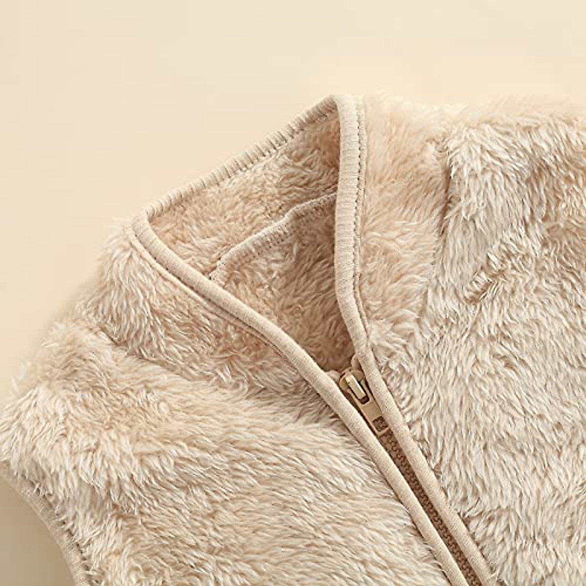 Tiacham Toddler Baby Girl Boy Vest Fall Winter Clothes Sherpa Waistcoat Sleeveless Outerwear Kids Jacket (White, 18-24 Months)