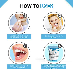 GloBoid Toothpaste Tablets with Fluoride, Plastic Free Toothpaste Bits, Eco Friendly & Zero Waste Toothpaste Tabs, Toothpaste Bites Perfect for Travel - 1 Month Supply