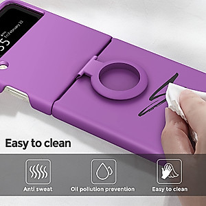 Meifei for Samsung z3 flip case,case for Galaxy z flip 3 case Silicone Dual Layer Hard Pc Soft Silicone Rubber Slim Fit Protective Phone Case for Z Flip 3 5G, Purple