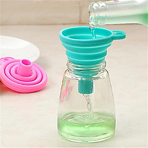 LIUGOU Silicone Collapsible Funnel, Food Grade Foldable Kitchen Funnels for Water Bottle Liquid Powder Transfer