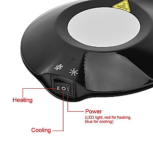 Yoidesu Cup Cooler Coffee Warmer, 2 in 1 Beverage Warmer and Drink Cooler, -3℃- 65 ℃ USB Heating and Cooling Mat Coffee Tea Beverage Cans Cooler & Warmer Heater Chilling Coasters(Black)