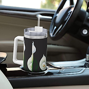 furenan White Calla Lilies 40oz Tumbler With Handle And Straw Lid Stainless Steel Double Wall Vacuum Insulated Tumbler Travel Mug Straw Covers Cup For Water Iced Tea Or Coffee