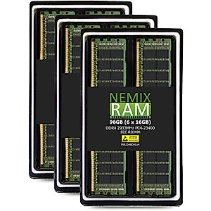 96GB 6x16GB DDR4-2933Mhz PC4-23400 288-Pin RDIMM Memory for Apple Mac Pro 2019 7,1 by NEMIX RAM