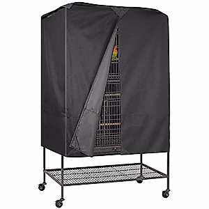 Explore Land Pet Cage Cover with Removable Top Panel - Good Night Cover for Bird Critter Cat Cage to Small Animal Privacy & Comfort (Small, Black)