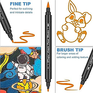 XPaoFey 38 Dual-tip Acrylic Paint Markers with Brush & Fine Tips, Acrylic Paint Pens for Rock Painting, Ceramic, Stone, Glass, Plastic, Wood, Calligraphy, Canvas & DIY Craft Art Supplies