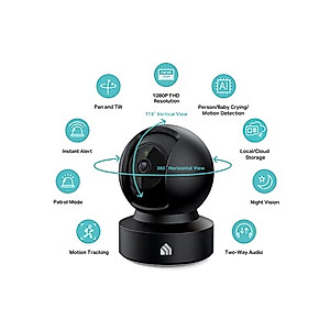 Kasa Smart 2023 New Indoor Pan-Tilt Security Camera, 1080p HD Dog Camera w/Night Vision, Motion Detection for Baby & Pet Monitor, Cloud & SD Card Storage, Works w/Alexa & Google Home, 2.4G WiFi (EC71)