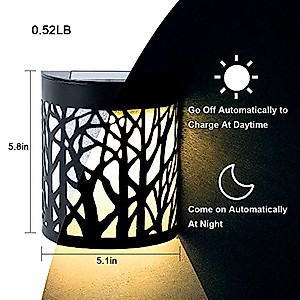 Timeflies Solar Wall Lights Outdoor Decorative, Outdoor Wall Sconce Black Forest Lighting, 2 Modes, Black, 2 Pack