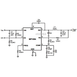 AIHJCNELE 5pcs MP1584 MP1584EN 3A Mini DC-DC Buck Converter 4.5V~28V to 0.8V~20V Adjustable Step Down Power Module Better Than LM2596 with Crocodile Clips Cable for Arduino Raspberry Pi