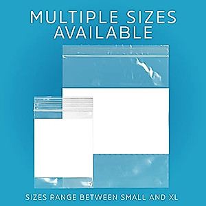 GPI - 2" x 3" - Bulk Pack of 100, 4 Mil Thick, Heavy Duty, Clear Plastic Reclosable Zip Bags, with Write-on White Block for Labeling, Strong & Durable Poly Baggies with Resealable Zipper Top Lock.