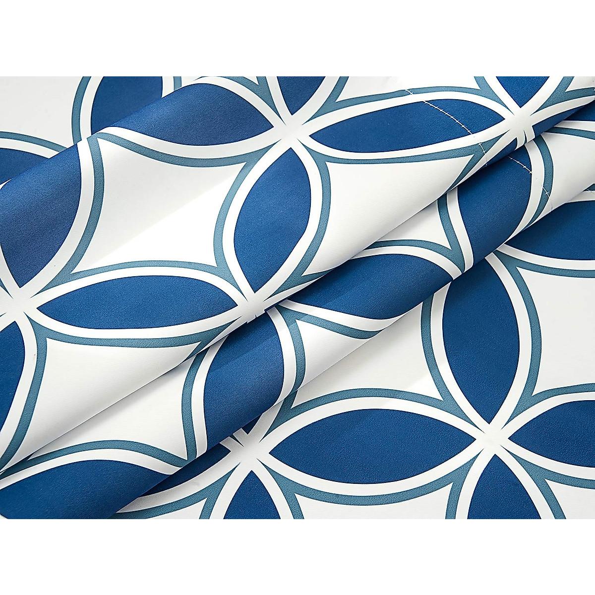 Annlaite Geo Valance for Windows(52 by 18 inches) Elegant Colorful Printed Room Darkening Window Curtain Valance for Kitchen/Bathroom/Living Room/Backdrop 1 Panel Navy