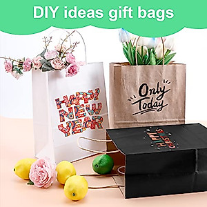 Paper Bags,30PCS Kraft Paper Bags 8.27x4.13x10.7Inch,Black Paper Gift Bags,Black Paper Bags with Handles,Shopping Bags Retail Bags Bulk for Small Business,Boutique,Grocery,Birthday Wedding Party Favor