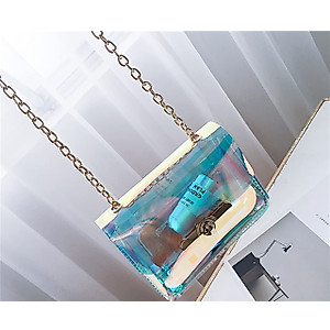 Limmuchi Holographic Bag Iridescent Purse for Women Evening Clutch Clear Purse Stadium Concert Approved (Large-20x8x15cm)