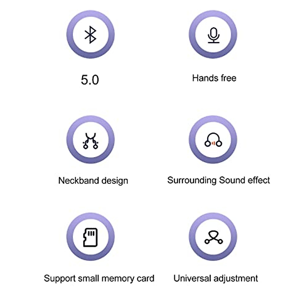 Diydeg Neckband Bluetooth Speaker, Portable HiFi Sound Stereo Neck Speaker Wireless Wearable Speaker with Microphone, Rechargeable Handsfree Wearable Speaker System for Home Sport Outdoor(Black)