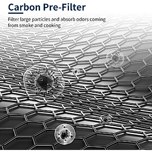 FLT4825 Replacement Filter B Fit for Germ Guardian Air Purifier, ac4825e Replacement Filter Fit for ac4825 AC4825 AC4300 AC4900 AC4825DLX AC4850 CDAP4500 AP2200, 4 True HEPA + 8 Carbon Filters