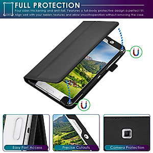 DETUOSI Slim Case for Samsung Galaxy Tab 4 7.0" 2014 (SM-T230/T231/T235), Ultra Thin Lightweight Folio Folding PU Leather Full-Body Protective Tablet Book Cover + Multi-Angle Stand + Magnetic Closure