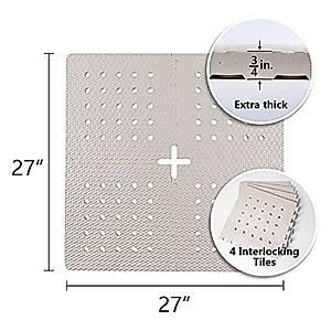 BOWERBIRD Original Anti-Fatigue Shower Stall Mat - Extra Thick and Soft Foam Material Comfortably Cushions Your Feet - Square - 4 Interlocking Tiles