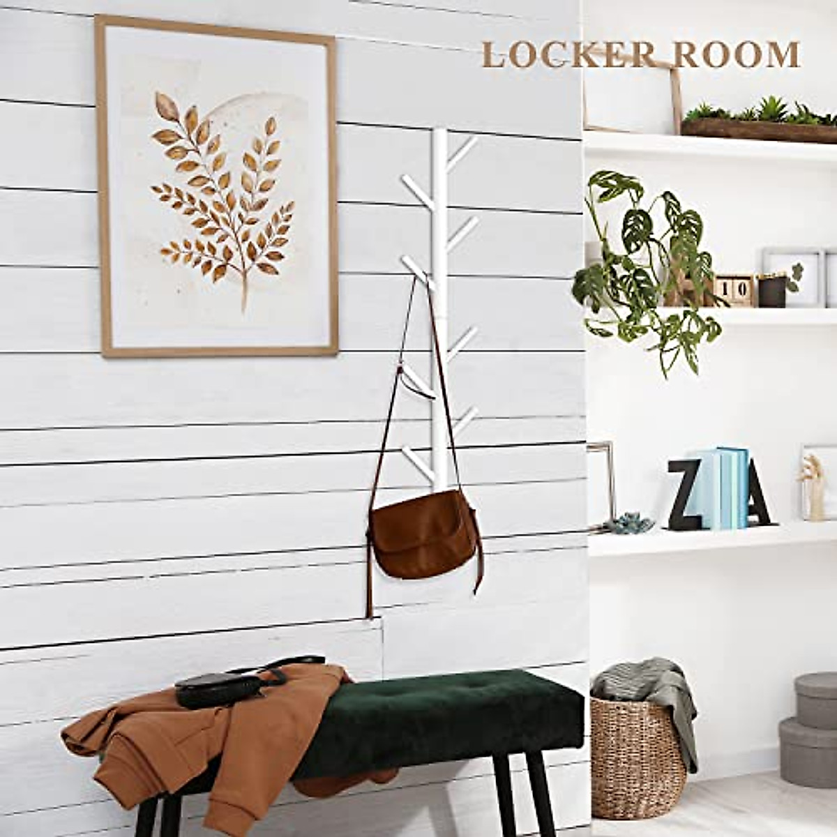 Liywall - 4 Hooks Hanging Pegs Modern Wall Mounted Coat and Hat Rack,Wood Hook Wall Decor Hanger for Bedroom and Bathroom，Heavy Duty Easy Assembly - 3 Pack White