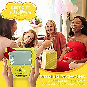 LUBELLA SUPPLY COMPANY Stretchy Swaddle Blankets for Baby Boy & Girl - Newborn Swaddles 0-3 Month - Large 47" Bamboo Swaddle Blankets and Hat Set (Sage Green)