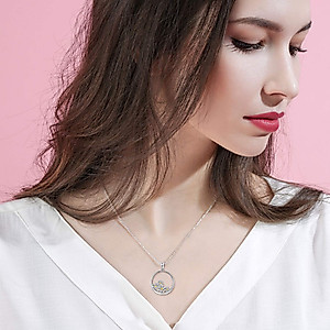 KINGWHYTE Valentines Day Gifts for Her Daisy Necklace Sterling Silver Daisy Pendant Necklaces Birthday Jewelry Gifts for Women