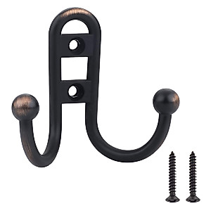 Amazon Basics Robe Hook - Oil Rubbed Bronze, Pack of 5