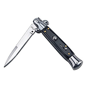 8.7" Folding Pocket Knife for Outdoor Camping Hunting Hiking Fishing Tools(Black)