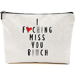 Long Distance Relationship Gifts, I Love You Gifts for Him Her Girlfriend, Boyfriend, Wife, Husband, Besties, Friends, BFF, Valentines Day Christmas Birthday Gifts for Women Men I Miss You Makeup Bag