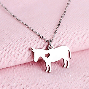POTIY Donkey Gifts Donkey Pendants Necklace for Donkey Lovers Animal Lovers (necklace)