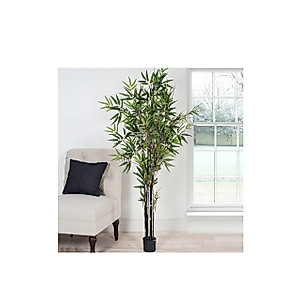 Artificial Japanese Bamboo Tree - 5-Foot Indoor or Outdoor Greenery Accent with Realistically Variegated PVC Leaves and 5-Inch Pot by Pure Garden