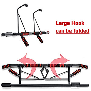 KDFJ Pull up Bar for Doorway, Multi-Grip Chin-up Station, Wall Mounted Pull Up Bar, Portable No Screws Multifunctional Fitness Equipment-Black