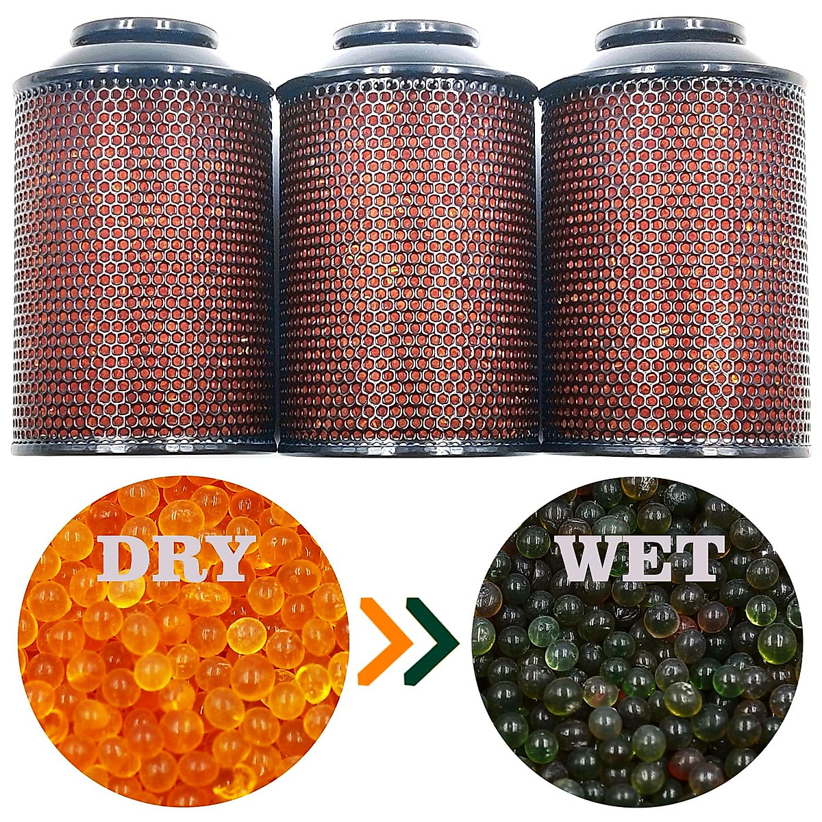 Gun Safe Dehumidifier, Moisture Absorbers, FULLBOW 200g Desiccant Canister for Gun Case, Tool Box, Firearms - No Cobalt II Chloride (3 Units)