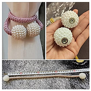BZLSFHZ 4Pcs Pearl Magnetic Curtain Clip Curtains Holder Tieback Buckle Hanging Ball Buckle Tie Back Curtain Accessories