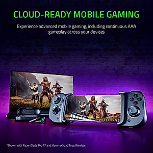 Razer Kishi Mobile Game Controller/Gamepad for Android USB-C: Xbox Game Pass Ultimate, xCloud, Stadia, GeForce NOW, Luna - Passthrough Charging - Low Latency Phone Controller Grip - Samsung, Pixel