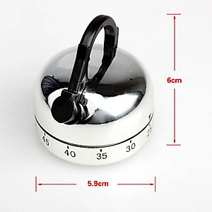 ZOFAX 60 Minute Kitchen Mechanical Timer,Cooking Baking Assistant Kitchen Timer,Mechanical Teapot Shaped Timer,Timers for Classroom,Teacher,Baking, Silver