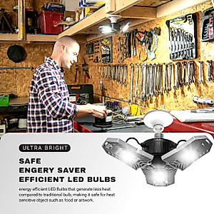 Triburst Deluxe by Bell+Howell, ASON TV 5500 Lumens/6500 Kelvin Indoor Lights, Ultra Bright Lighting with 144 LED Bulb, Multi-Directional Triple Panel Bedroom, Garage, Ceiling Light