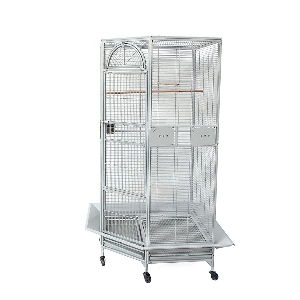 Extra Large Corner Flight Bird Rolling Cage for Cockatiel Aviary Canary Parakeet Budgies Parrot with Metal Seed Skirts
