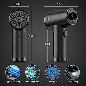 Compressed-air-dusters-electric-duster-100000RPM- air Blower for Computer - No Compressed air can - Replace Canned air dusters -Keyboard Cleaner - pc air dusters - Compressed air Electric 7600mAh