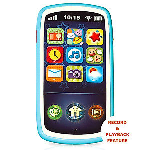 Baby Phone Toy with Record & Playback Features - Musical, Interactive and Educational Cell Phone Toddler Toys with 12 Smart Light Up Buttons - Learning Phones for Kids 6+ Months – ASTM Certified