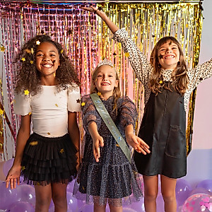 Vovii Birthday Sash and Tiara for Girls Birthday Girl Gold Sash and Rhinestone Gold Tiara Set Birthday Decoration Headband for Little Girl Hair Accessories for Birth Party Gold