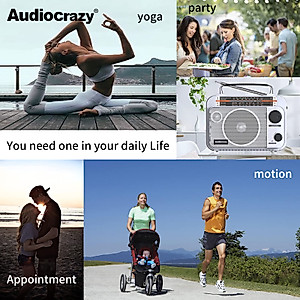 AM/FM/SW1/SW2 Radio Transistor Radio AC or Battery Operated with Best Reception Big Speaker and Precise Tuning Knob with AUX in & 3.5mm Earphone Jack