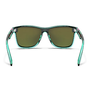 Blenders Eyewear Millenia X2 – Polarized Sunglasses – Flat, Mirrored Lens, Tough Frames – 100% UV Protection – For Men & Women – Dance Electric