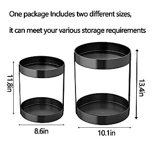 trlry 2 Pack Under Sink Organizer And Storage,2 Tier Under Bathroom Sink Organizers and Storage,Kitchen Sink Organizer,Lazy Susan Turntable for Cabinet,Turntable Organizer,Under Cabinet Storage