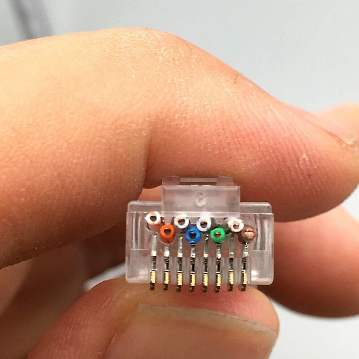 PETECHTOOL RJ45 CAT6A CAT6 Pass Through Connectors 23 AWG Cables 50-Pack - End Bold Ethernet 8P8C Gold Plated Modular Plug for Unshielded Twisted Pair Solid Wire & Standard Cables