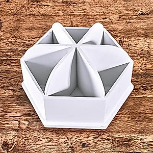 The Lakeside Collection Rotating Craft Organizer - Lazy Susan Desk Organizer Caddy for Utensils - White