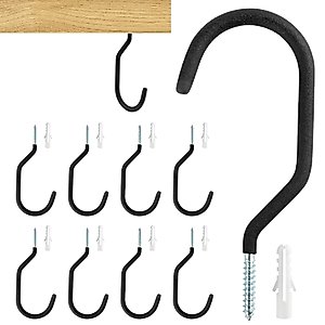 MAQIHAN 10 Garage Hooks Bike Hooks - Heavy Duty Garage Rack Wall Mount Storage J Hooks Hanging Utility Garage Ceiling Rack Bicycle Hooks Ladder Hangers Garden Yard Tools Organizer Organization