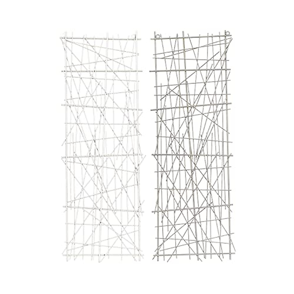 CosmoLiving by Cosmopolitan Metal Geometric Overlapping Lines Wall Decor, Set of 2 13"W, 36"H, Multi Colored