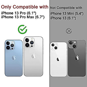 Ferilinso Designed for iPhone 13 Pro Max Camera Lens Protector, Designed for iPhone 13 Pro Camera Lens Protector, 3 Pack 9H Tempered Glass, Night Shooting Mode, Case Friendly, High Definition