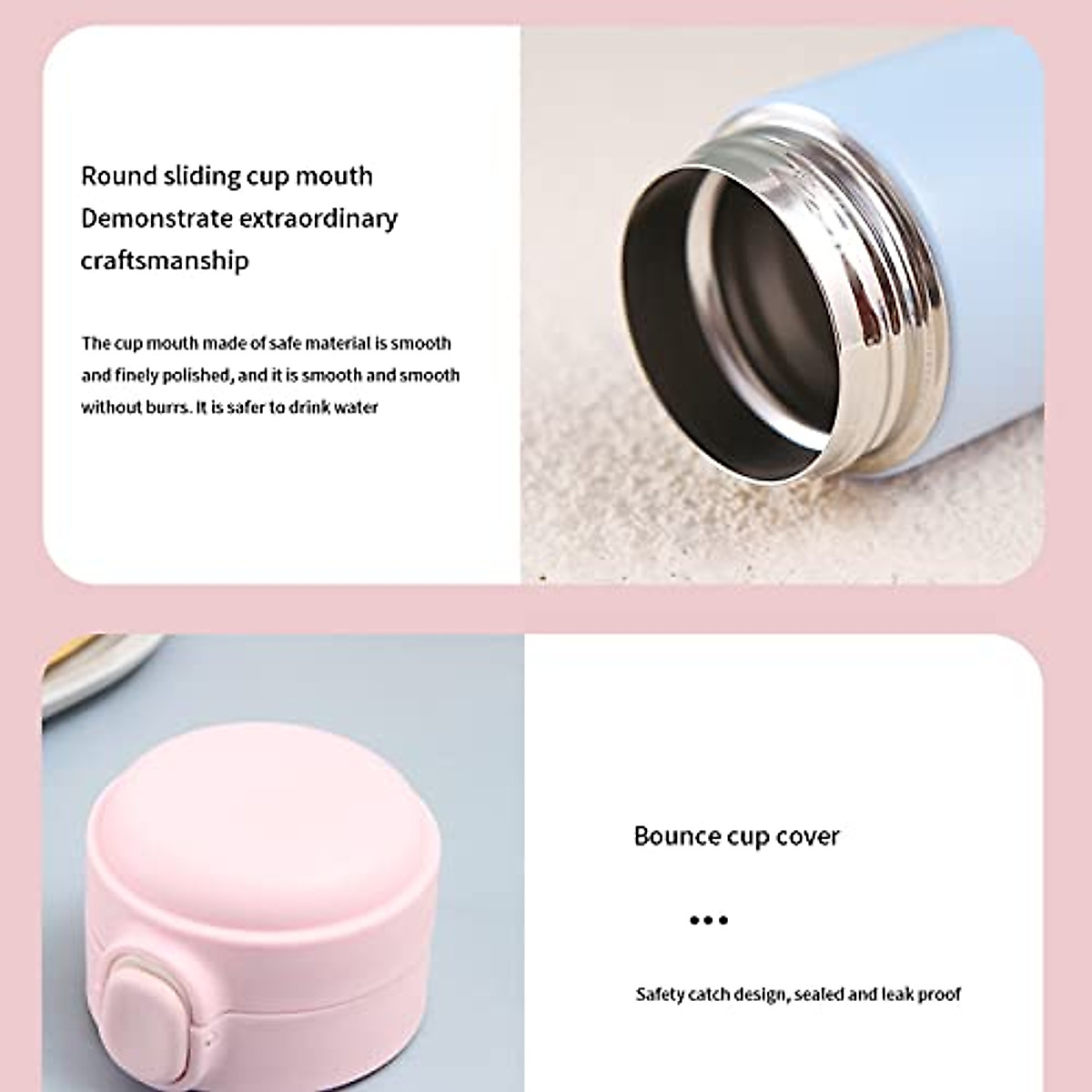 420ML Insulated Bottles, Insulated Stainless Steel Water Bottle (Pink)