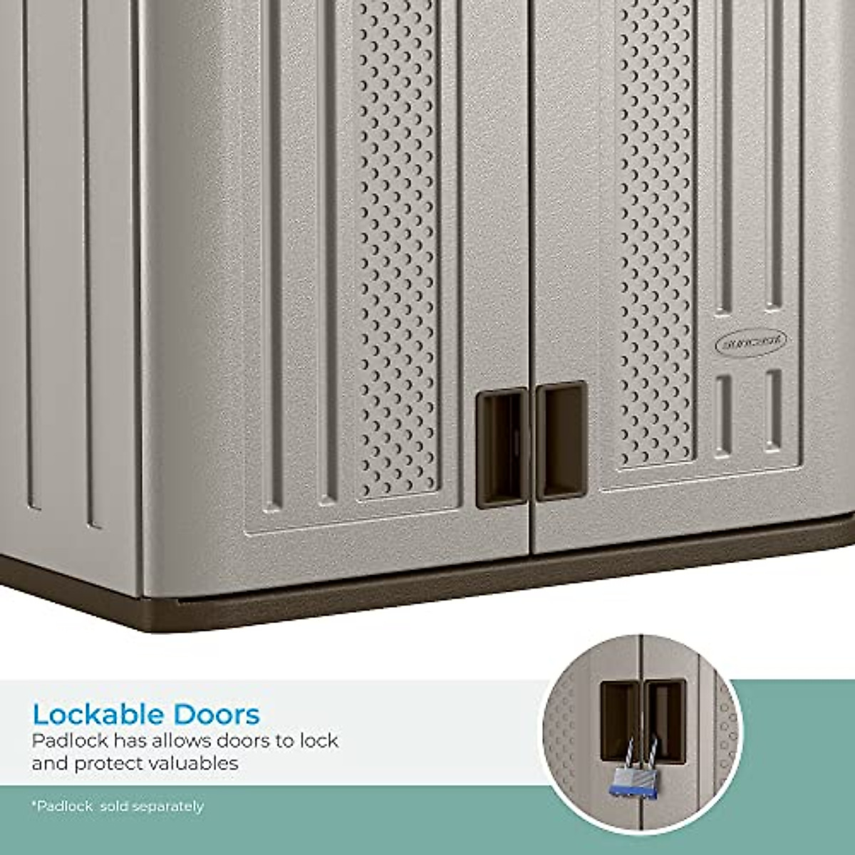 Suncast BMC3000 Cabinet-Resin Construction for Wall Mounted Garage Storage, 30.25" Organizer, Silver/Platinum